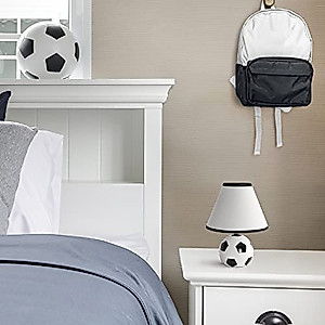 Simple Designs LT1079-SCR SportsLite 11.5" Tall Athletic Sports Soccer Ball Ceramic Bedside Table Desk Lamp w White Empire Fabric Shade w Black Trim for Kids' Room, Nursery, Bedroom,Gameroom, Mancave