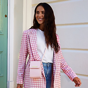 KATIE LOXTON Taylor Womens Soft Pebble Vegan Leather Adjustable Strap Crossbody Travel Bag Pale Pink