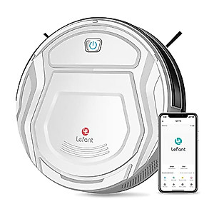 Lefant Robot Vacuum Cleaner, Tangle-Free, Strong Suction, Slim, Low Noise, Automatic Self-Charging, Wi-Fi/App/Alexa Control, Ideal for Pet Hair Hard Floor and Daily Cleaning, M210 White