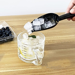 Metal Ice Scoop 3 Oz, Small Stainless Steel Ice scooper for Ice Maker Ice Bucket Kitchen Freezer Bar Party Wedding, Multipurpose for Popcorn Scoop,Flour Scoop,Dog Food Scoop (3 OZ, Black)