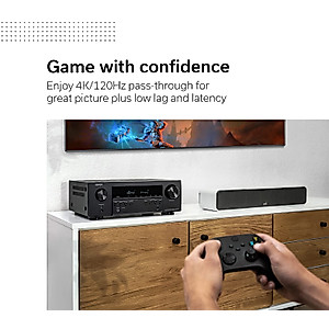 Denon AVR-S660H 5.2 Ch AVR - 75 W/Ch (2021 Model), Advanced 8K Upscaling, 3D Audio - Dolby TrueHD, DTS:HD Master & More, Wireless Streaming, Built-in HEOS, Alexa