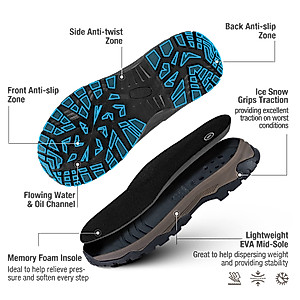 HISEA Excursion Pro Men's Rain Boots Ankle Height Rubber Neoprene Hunting Boots Waterproof Insulated Outdoor Mud Shoes for Hunting Gardening Farming Hiking Camping and Yard Working, Size 10 Camo