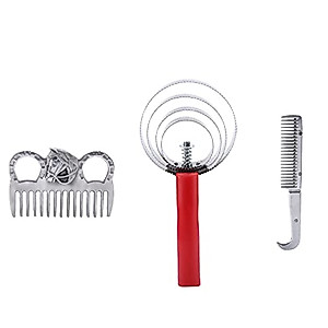 Horse Cleaning Tool Set, 10 Piece Horse Grooming Kit Assorted Hair and Curry Brushes, Hoof Pick, Sweat Scraper Horse Care Kit Equine Grooming Tool Set for Riders, Beginners, Knight, Equestrian