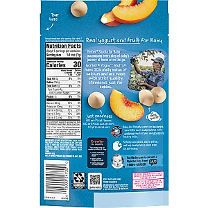 Gerber Snacks for Baby Yogurt Melts, Peach, Freeze-Dried Yogurt Snack Made with Real Yogurt & Fruit, Baby Snack for Crawlers, 1 Ounce Pouch (Pack of 2)