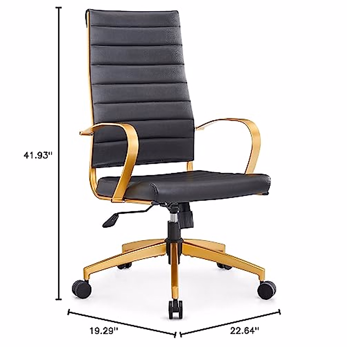 CAROCC Gold Office Chair Executive Office Chair Ergonomic High Back Conference Computer Chair with Lumbar Support White Executive Swivel Office Desk Chair 350+lb 4020 (Gold Black)