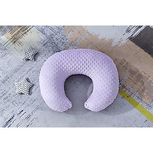 DONOMILO Minky Dots Nursing Pillow Cover, Case Plush Breathable Breastfeeding Pillow Slipcover Fits Nursing Pillow, Super Soft Snug Positioners for Baby Boy Baby Girl (Lavender)