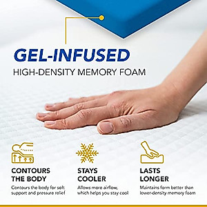DynastyMattress 4-inch Cool Gel Memory Foam Mattress Sleeper for Convertible Folding Sofa & Couch Beds Full Size Sofa Not Included (USA Made)