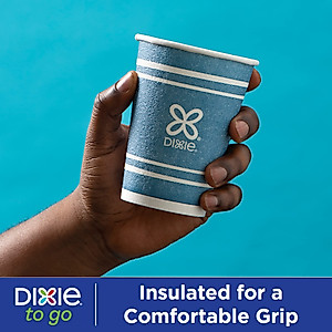 Dixie To Go Medium Paper Coffee Cups With Lids, 12 Oz, 132 Count, Disposable Cups For On-The-Go Hot Beverages