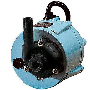 Little Giant 501203 205 GPH 115-Volt Manual Oil Filled Submersible or In-line Aluminum Direct Drive Pump, Blue, 1-42