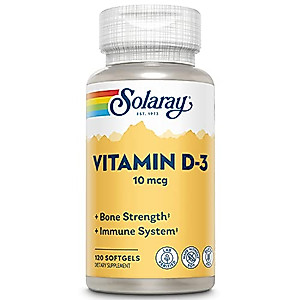 SOLARAY Vitamin D-3-400 IU | 120 Softgels