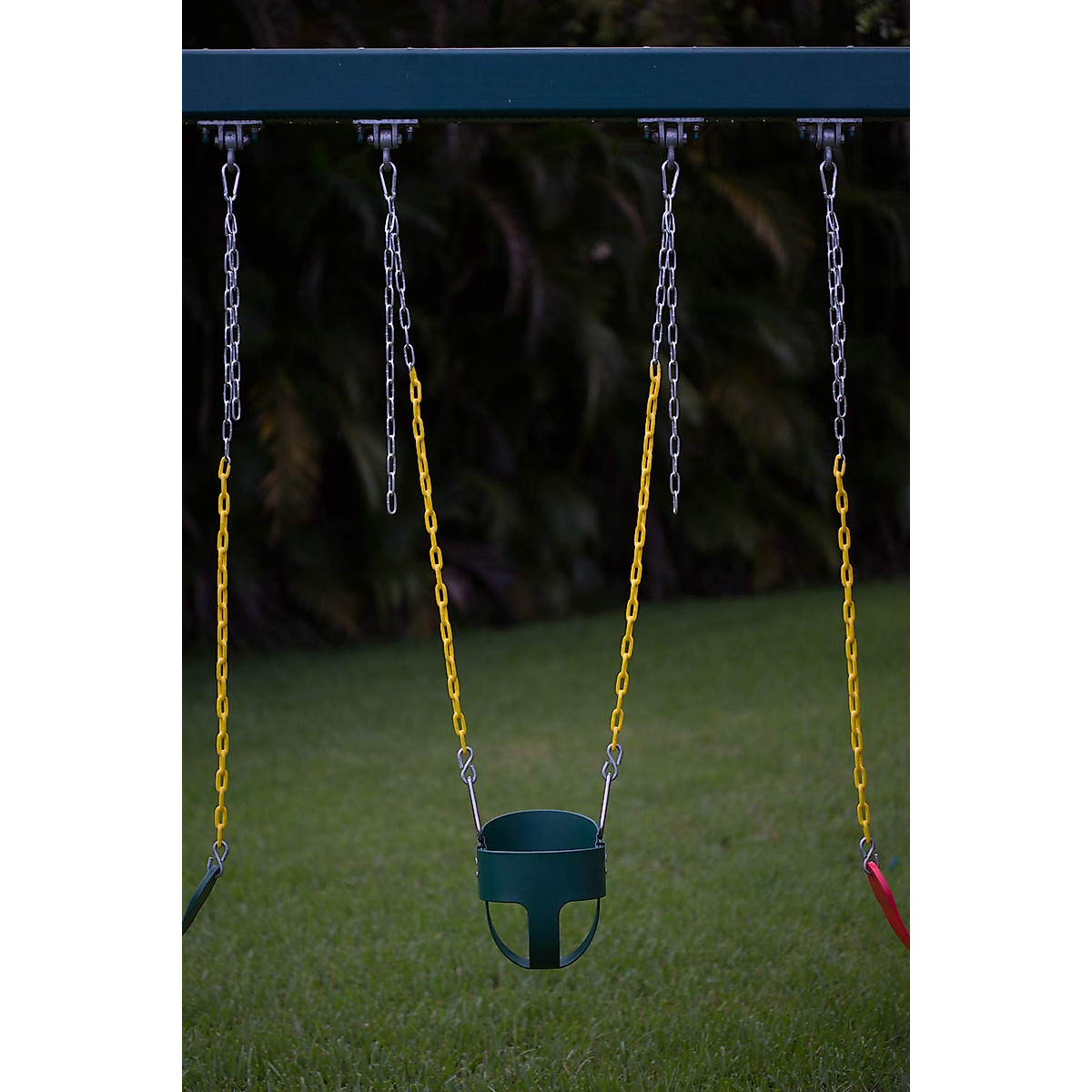 New Bounce Toddler Swing Seat - Outdoor Baby Swing, Fully Assembled with Coated Chains and Rust-Proof Stainless Steel - Your Child Will Love This Heavy Duty High Back Full Bucket Swing