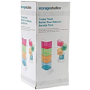 Storage Studios Trinket Tower, 4 Swivel Containers, 10.25 x 2.75 x 3.75 Inches, Multicolored, CH93395