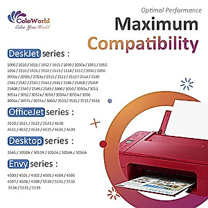 ColoWorld Remanufactured 61XL Replacement for HP 61 Ink Cartridge Fit for OfficeJet 4630 4632 Printer Envy 4500 4502 5534 5535 DeskJet 2512 3510 2542 2540 2544 3000 3050a 3052a 1055 2548 ( 1 Black )