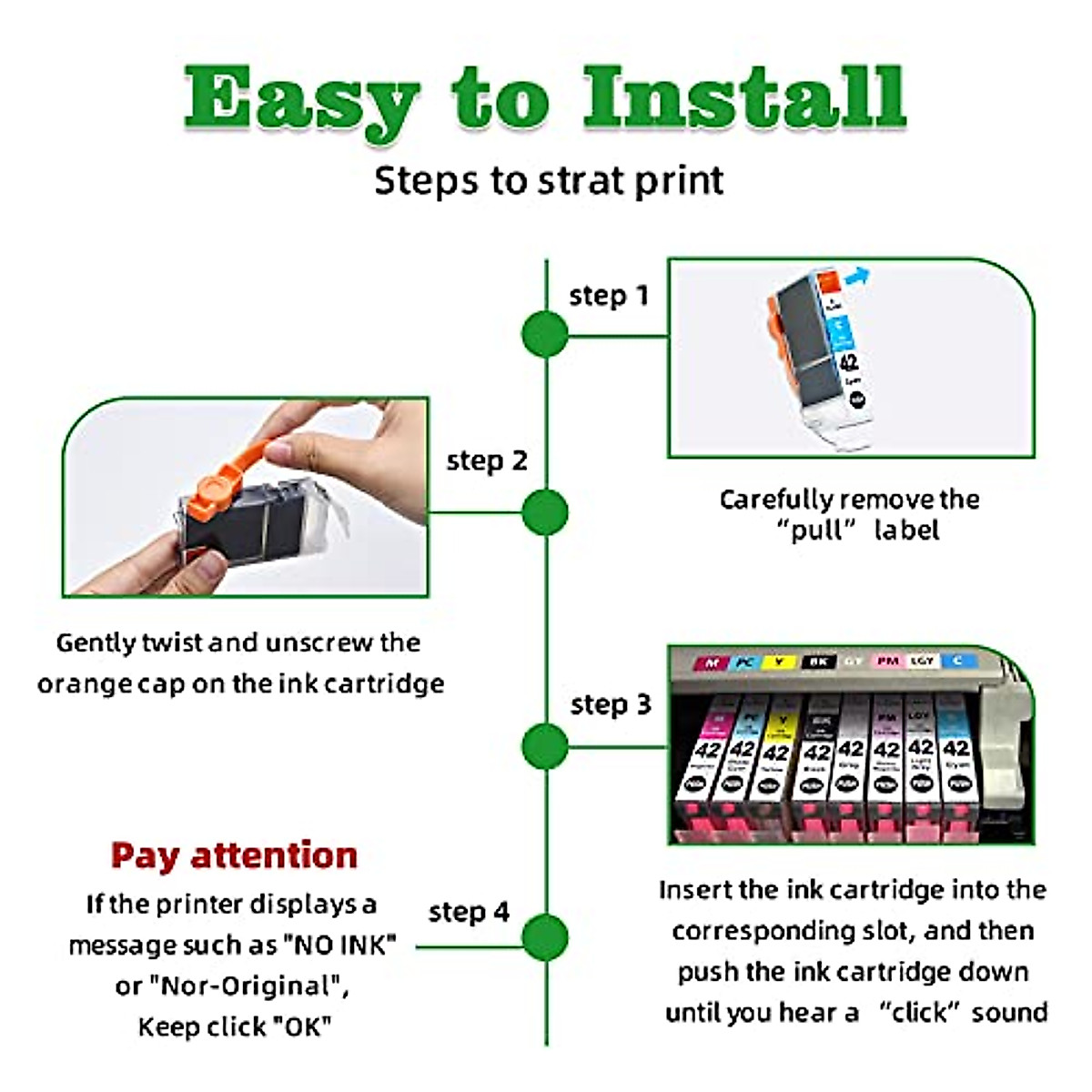 8 Pack Compatible CLI-42 CLI42 Multipack Ink Tanks Ink cartridges for Canon Pixma Pro-100 Pro100 Printers