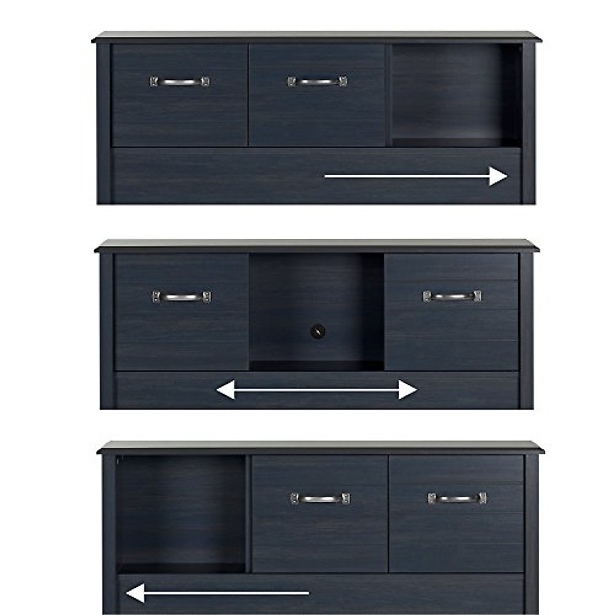 South Shore Ulysses Bookcase Headboard with Doors, Twin, Blueberry