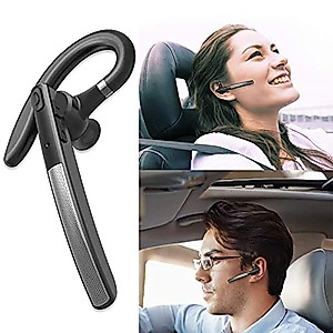 Bluetooth Headset Bluetooth Earpiece for Cellphones - BlueFit Wireless Blue Tooth 5.0 Head Set in-Ear Piece w/Mic Microphone for Cell Phone Hands-Free Noise Canceling for Car