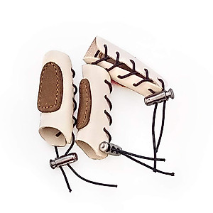 HRCHCG 3PCS Archery Gloves Bow Finger Tab Leather Tradition Recurve Bow American Hunting Bow Hand Guard Protect Hand Finger (Black)