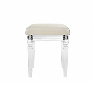 Picket House Furnishings Charlotte Vanity Stool with Acrylic Leg