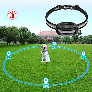 COVONO GPS Wireless Dog Fence, 2023 Upgraded Electric Pet Containment System, Waterproof and Rechargeable Collar, Tone/Vibration/Shock Correction, Black