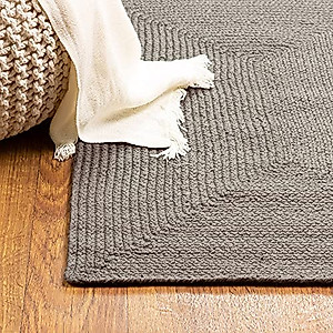 Super Area Rugs Lichfield Handmade Solid Reversible Indoor / Outdoor Braided Rug Charcoal Gray 2' x 3' Rectangle
