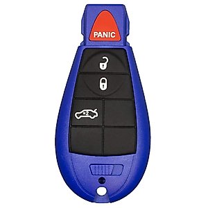 1 New Blue Keyless Entry 4 Buttons Remote Start Car Key Fob Fobik Shell / CASE M3N5WY783X, IYZC01C for 300 Challenger Charger Durango Jeep Grand Cherokee - (No Electronics or Chip Inside)