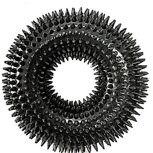 ADUCK Dog Squeaky Chew Toys for Aggressive Chewers Dental Teething Cleaning (Non-Toxic Soft Natural Rubber), Cute Crystal Ring Design -4.92 inches (Black)