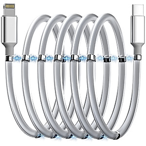 AICase Magnetic USB C to Lightning iPhone Cable Type C Super Organized Charging Magnetic Absorption Nano Data Cable Compatible iPhone 14/13/12/11/Mini/Pro/Max/X/XR/8/SE,iPad Air/Pro/Mini_2