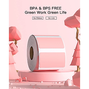 POLONO 2.25”x1.25” Direct Thermal Label, Perforated Sticker Labels for Address, Barcodes, Adhesive Multipurpose Labels Compatible with PL70E Label Printers (1000 Labels, Pink)