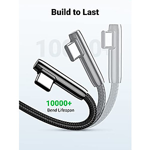 UGREEN USB C Cable Right Angle USB A to USB C Cable Braided Cord Compatible with iPad Pro, Air, Pixel, Galaxy S10 S10+ A13, Honor Note 20, LG V60/50, etc.1.6FT