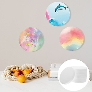 EXCEART 16pcs White Foam disc Round Foam Circles Round Cake Pans Craft Foam Circles Cake Making Training Supplies Craft DIY Foams DIY Foam Circle Foams Cake Tray Christmas Fudge Child