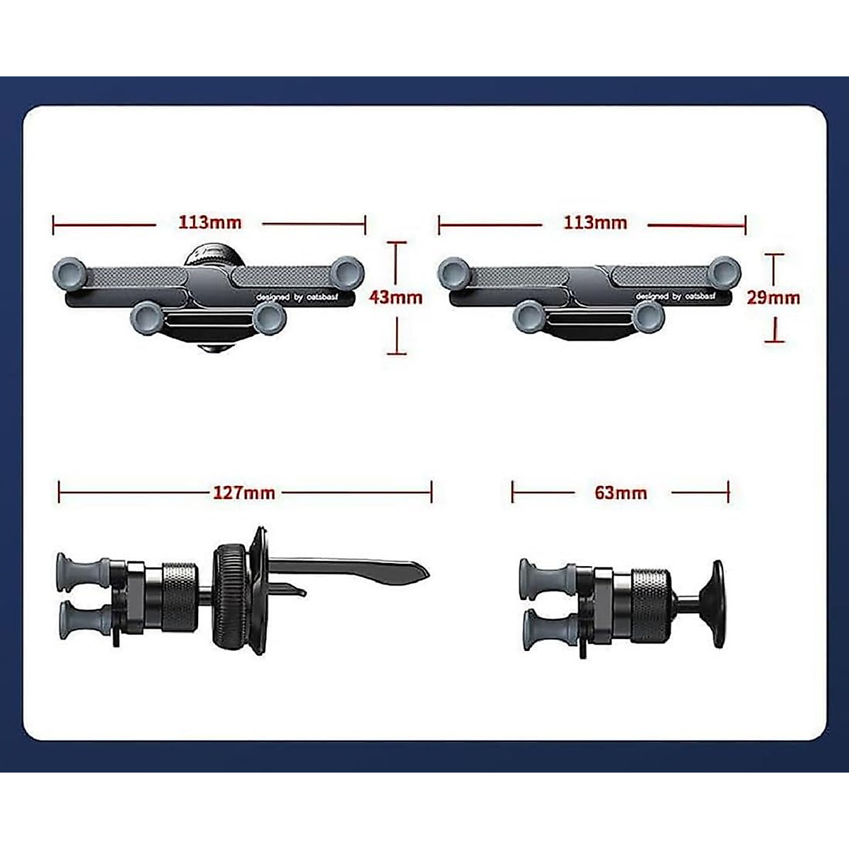 Phone Holder Car Invisible, Invisible Rotatable Air Vent Mount Car Phone Holder 360° Anti-Shake Universal Phone Mount for Car Dashboard & Air Vent,Universal for All Mobile Phones (Black,Knob Version)