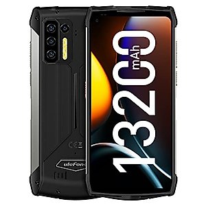 Ulefone Power Armor 13 (8GB + 128GB) Rugged Smartphone, 13200mAh Large Battery, FHD+ 6.81" Screen Octa-core 48MP Quad Camera Android 11, NFC OTG Wireless Charging, IP68 Waterproof Unlocked Cell Phone