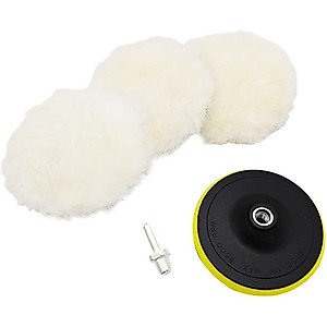 TPE Car Foam Drill Polishing Pad, Sponge and Wool Polishing Pad Set 7 PCS 5 Inch Buffing Polishing Pads Kit Polishing Pad Kit with Buffing Wheel for Drill with M14 Drill Adapter (5" 7pc)