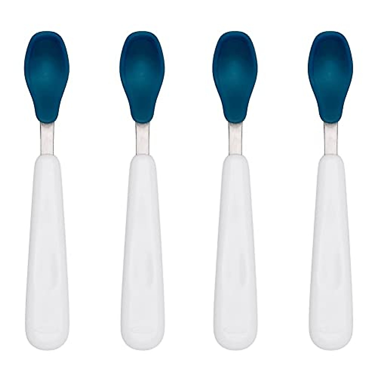 OXO Tot Feeding Spoon Set with Soft Silicone, Navy, 2 Count (Pack of 2)