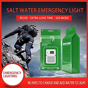 Outdoor Saltwater lamp, can be Illuminated with Salt and Water, 200 Hour Battery Free Emergency Light high Brightness 3LED Camping Light is Essential for Camping. Lifesaving Equipment with SOS (2)