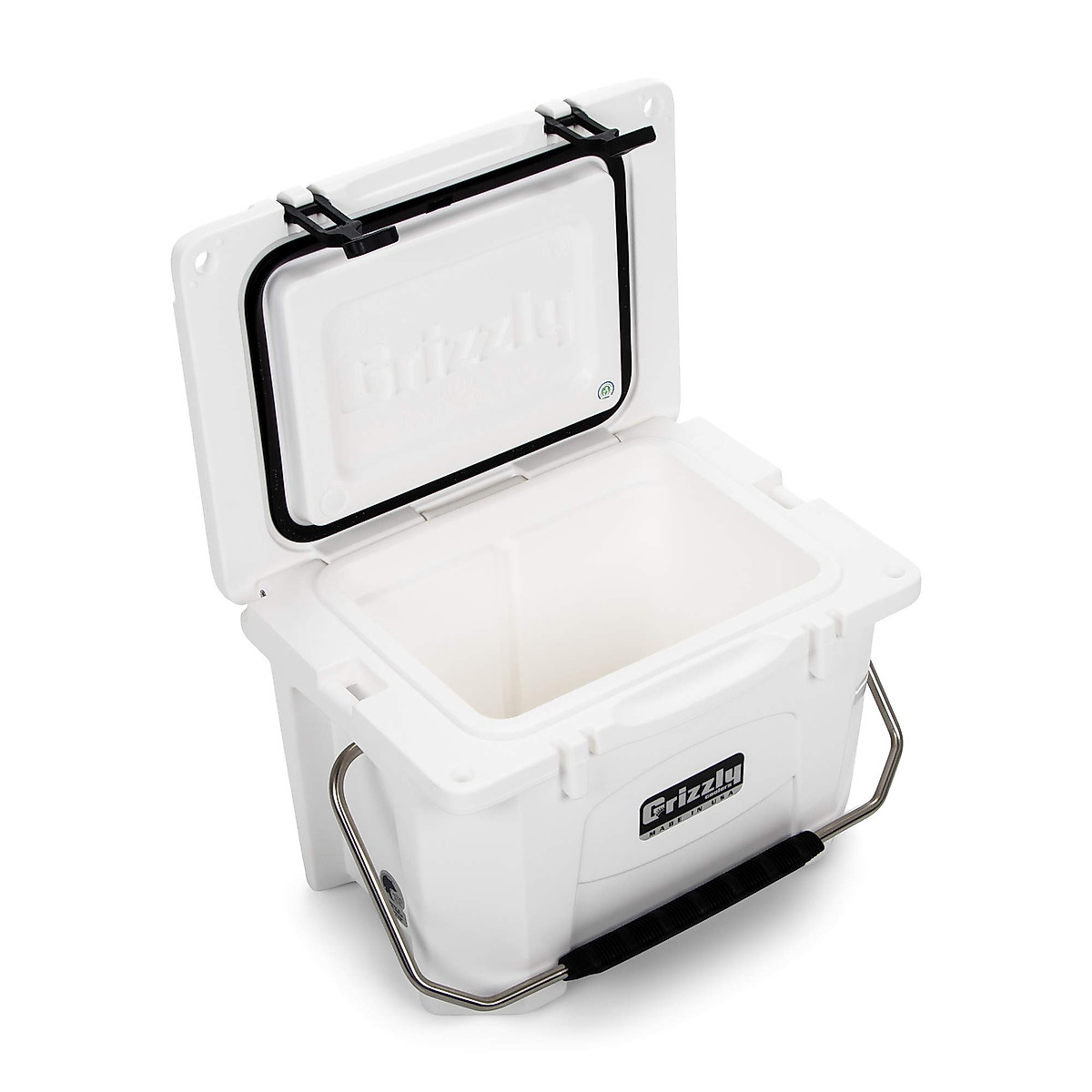 Grizzly 20 Cooler | 20 qt Ice Chest Durable Rotomolded Insulated | Made in USA | Warranty for Life | For Beach Boat Camping Fishing Hunting | G20 | White