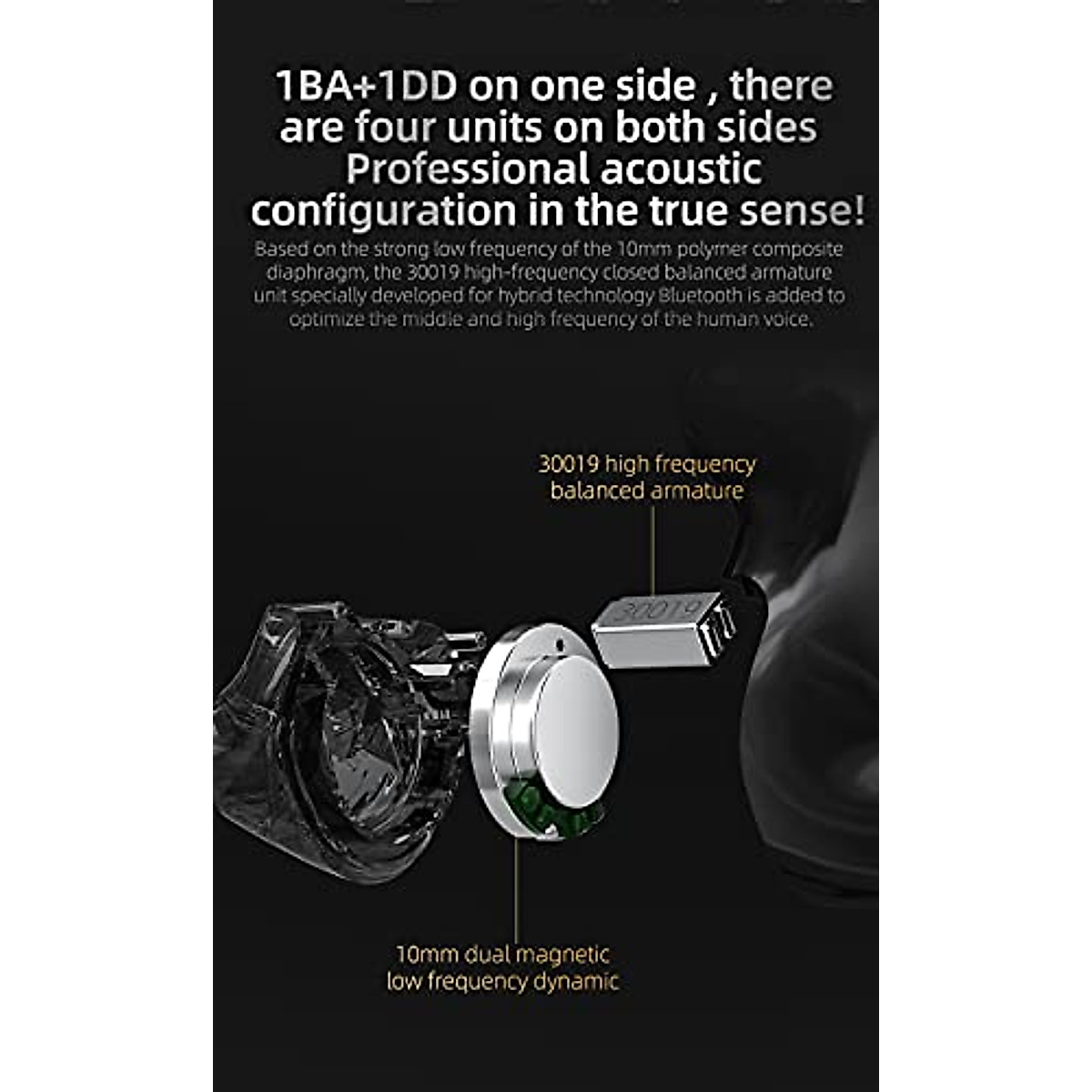 TWS KZ Z3 True Wireless in-Ear Earbuds Bluetooth 5.0 Headphones - for Sport/Workout, Hybrid Driver Noise Cancelling Bluetooth Earphones