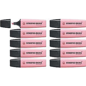 STABILO Highlighter BOSS ORIGINAL Pastel - Pack of 10 - Pink Blush