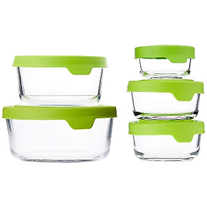 Anchor Hocking 10-Piece TrueSeal Storage Set, Green