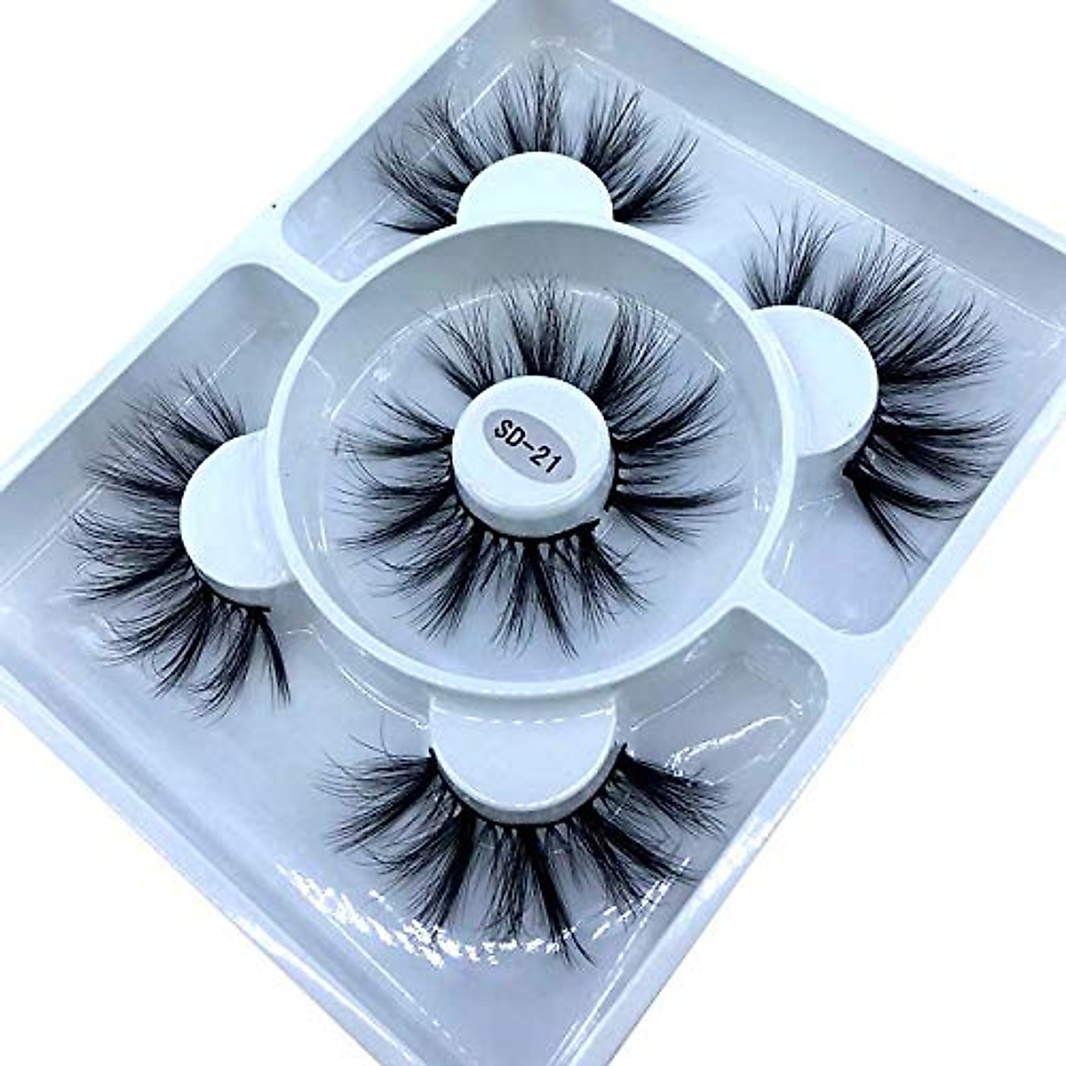 HBZGTLAD 2020 New 3 pairs natural false eyelashes fake lashes long makeup 3d mink lashes eyelash extension mink eyelashes for beauty (SD-21)