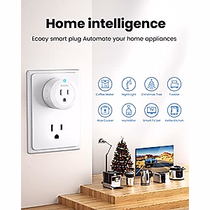 Ecoey Smart Plug - Smart Home Wi-Fi Outlet with Timing and Appointment Function, Smart Plugs with Voice Control, Familywell Pro/Tuya APP, ETL Listed, GW2001, 4 PACKS