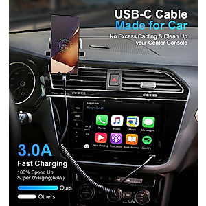 USB C Cable 6ft, 2Pack USB A to USB C 3A Fast Charging, Coiled Type C Charger Cord for Car USB-C Cable Compatible with Samsung Galaxy A10e A20 A50 A51 A71 S20 S10 S9 S8 Plus S10E Note 20 10 9