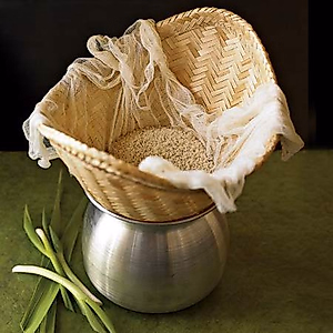 Set of Sticky Rice Steamer Pot and Basket with Cotton Cheesecloth Cook Kitchen Cookware Tool 