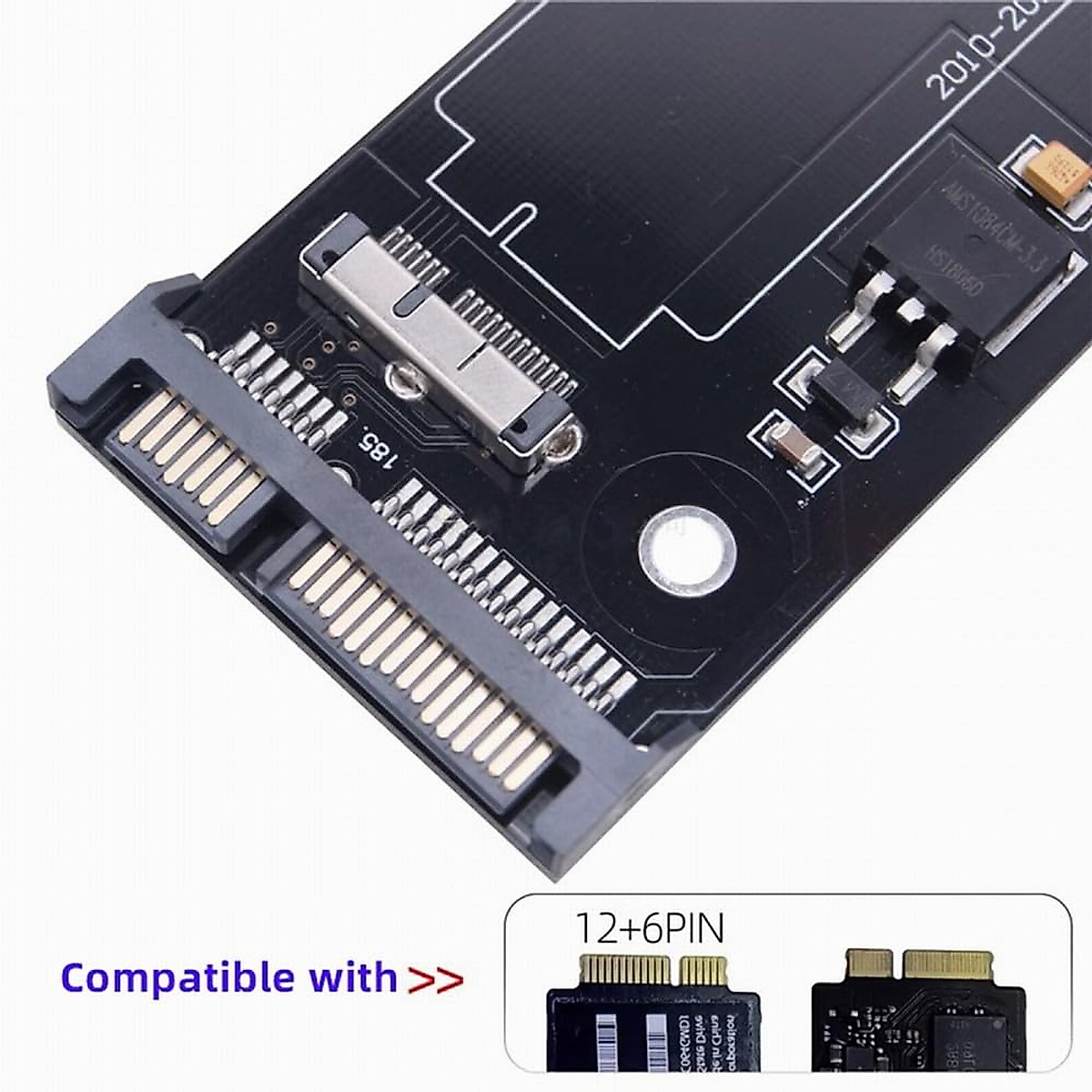 chenyang PCBA 12+6pin SSD to SATA 22Pin Hard Disk Cartridge Drive for 2010 2011 Mac Air A1369 A1370 SSD