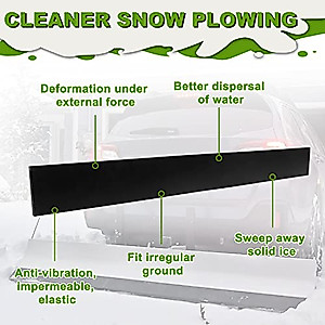 vikofan 57" Snow Plow Edge Snow Plow Rubber Deflector Plow Cutting Edge 57" Long x 6" Wide x 1" Thick
