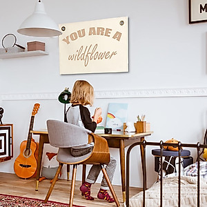 2Pcs Blank Printing Wall Banner, Canvas Hanging Flags, Wall Sign Decor for Bedroom, Baby Nursery and Playroom.（beige）