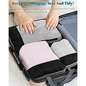 Instraella Compression Packing Cubes for Suitcases, 11 Set Packing Cubes Travel Accessories With 3 Compressible Packing Cubes, Travel Makeup Bag, Shoe Bag, Cable Organizer Bag For Carry On Luggage