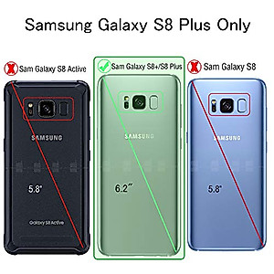 Gritup Galaxy S8 Plus Case, Galaxy S8 Plus Phone Case with HD Screen Protector for Girls Women, Cute Clear Gradient Glitter Liquid TPU Slim Phone Case for Samsung Galaxy S8 Plus Teal/Purple