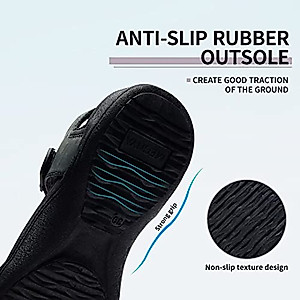 MEGNYA Comfortable Hiking Sandals for Women, Lightweight Walking Sport Slides Black Size 9