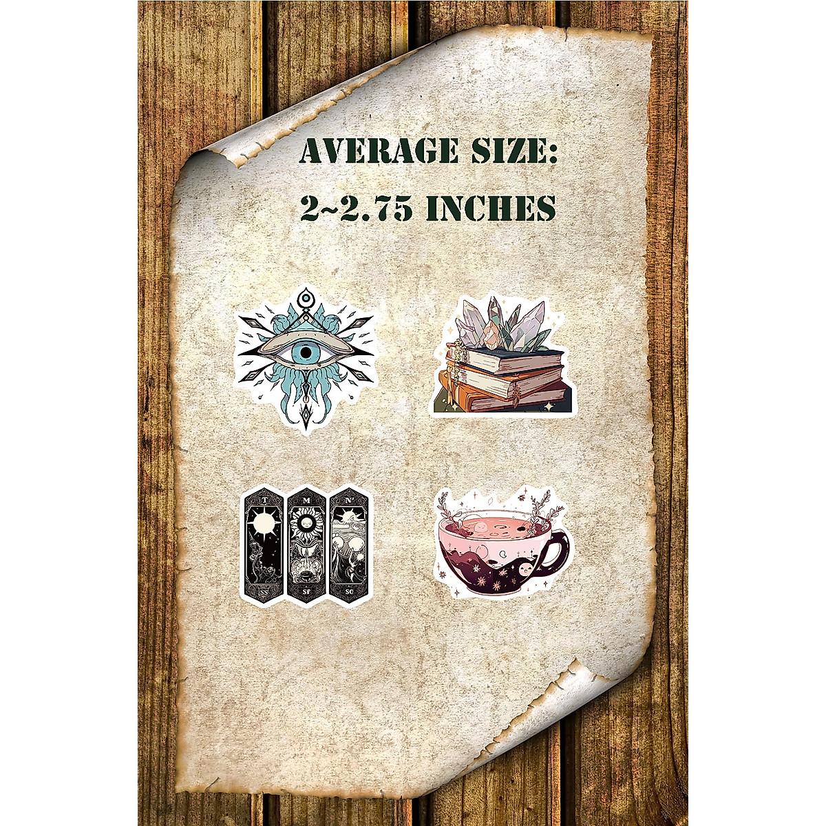 Witchy Stickers for Kindles Water Bottles, 100PCS Waterproof Spooky Aesthetic Stickers for Adults Girls Teens, Cute Hippie Indie Celestial Stickers for Laptop Books Scrapbooks Journals